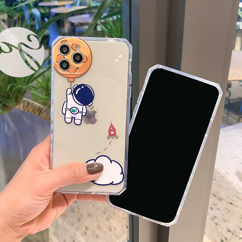 Creative Astronaut Transparent Anti-fall Mobile Phone Case on Luulla